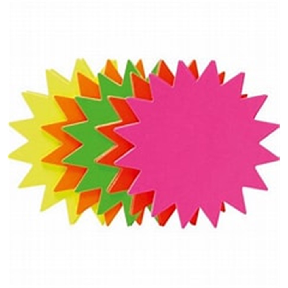 Fluoro Board and Cards - Fluoro Star Bombs - Packet of 60 - 150mm ...