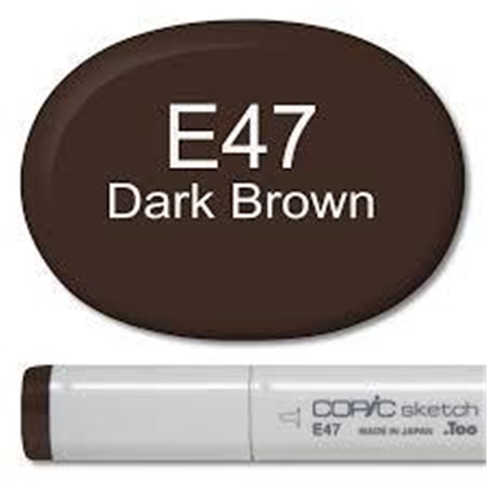 Artwork - Copic Sketch Markers - Dark Brown E47 - Premier Art Supplies