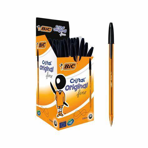 Ballpoint Pens - Bic Cristal Fine Black Ballpoint Pen - Premier Art Supplies