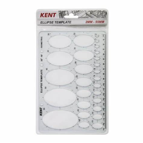 Templates - Ellipse Template 20mm - 55mm - Premier Art Supplies
