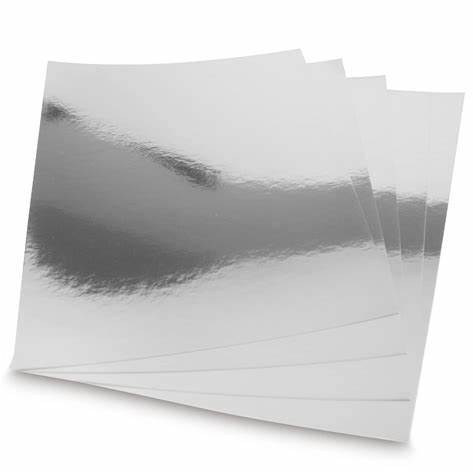 Metallic Paper - Silver Mica on White, Reverse Metallic Silver Paper ...