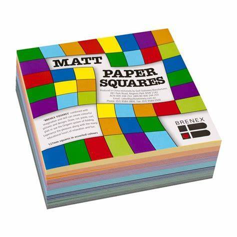 Paper Shapes - Brenex Matt Paper Squares 127mm - Single Sided Assorted ...