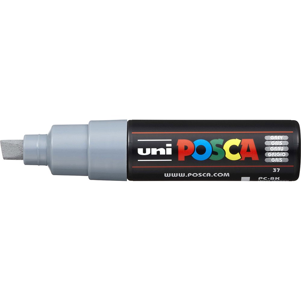 Artwork - Uni Posca Paint Marker PC-8K Broad 8mm Chisel Tip Grey ...