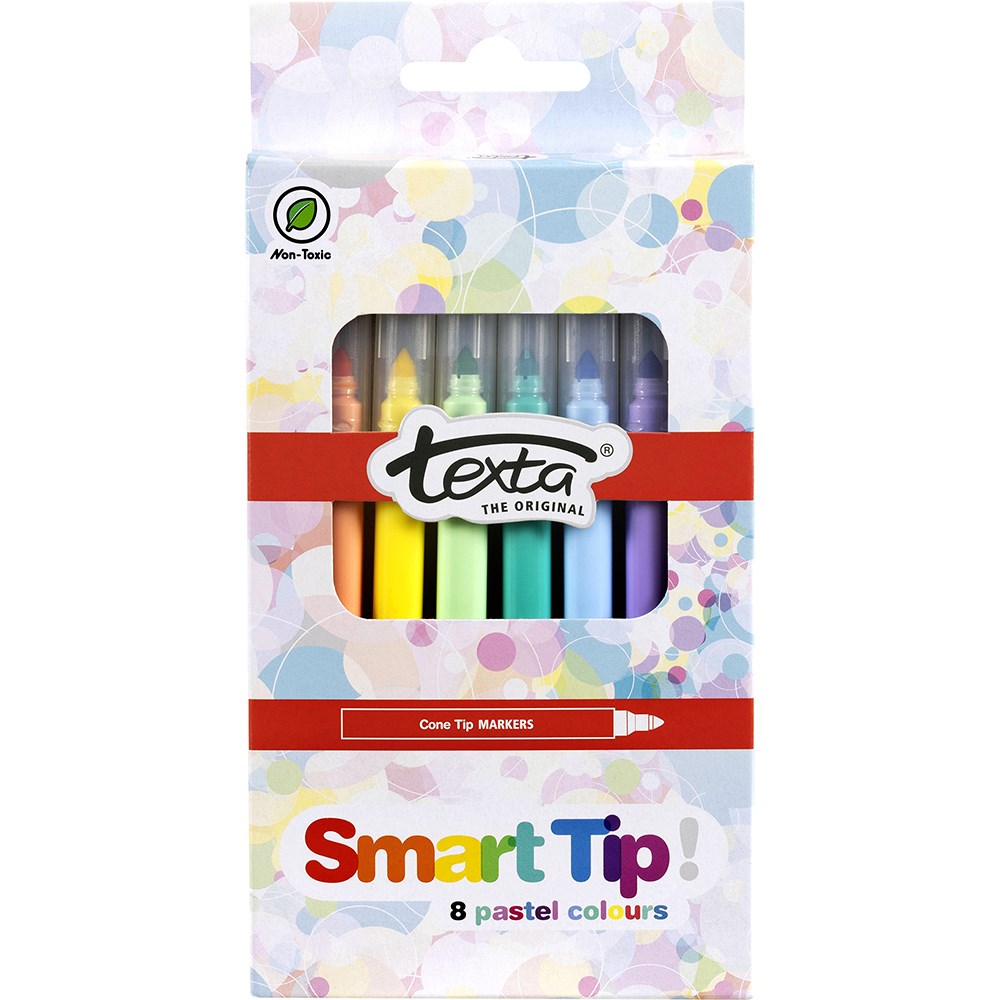 School Books - Texta Smart Tip Markers Pastel Assorted Colours ...