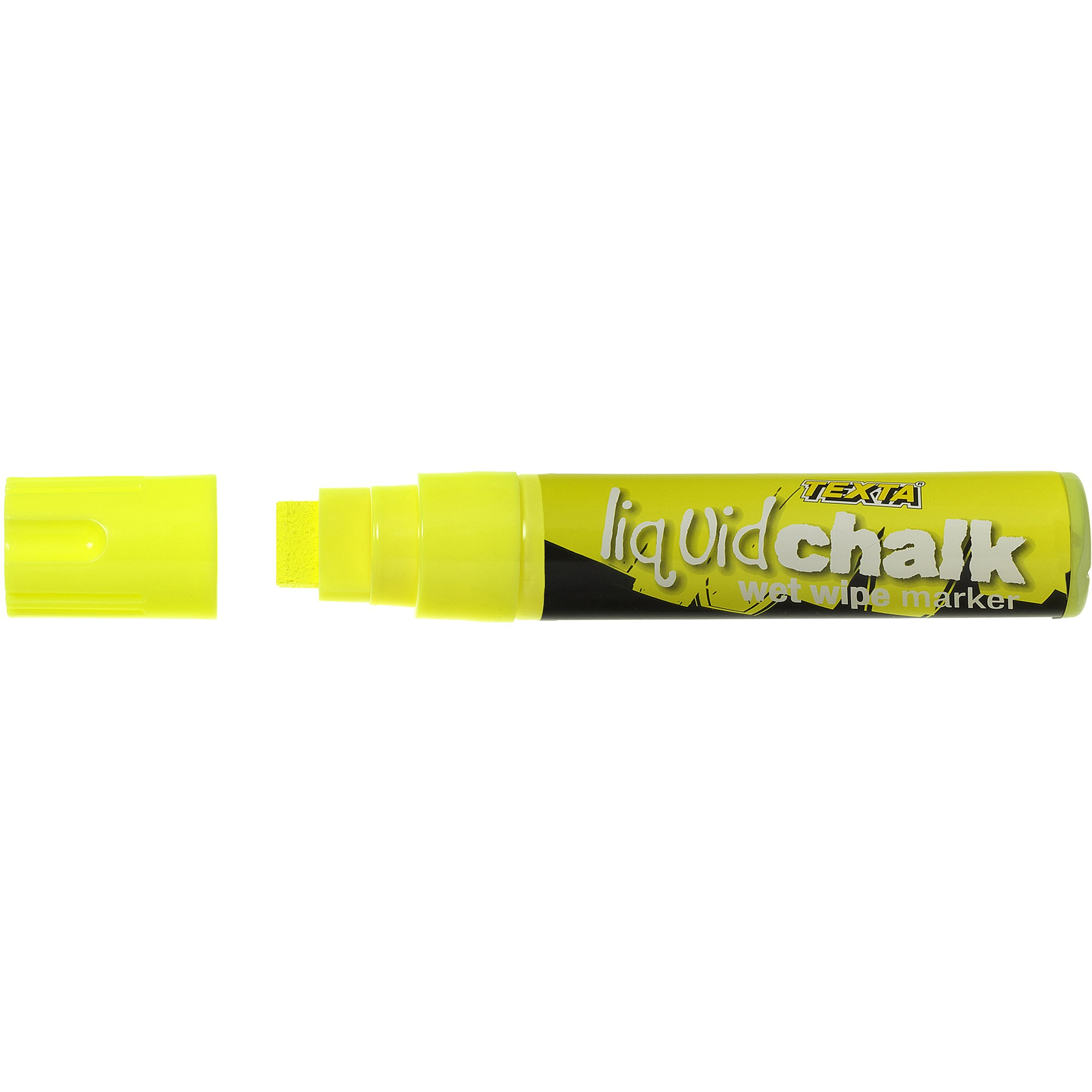 Liquid Chalk Markers - Texta Yellow 15mm Jumbo Chisel Wet Wipe Liquid ...