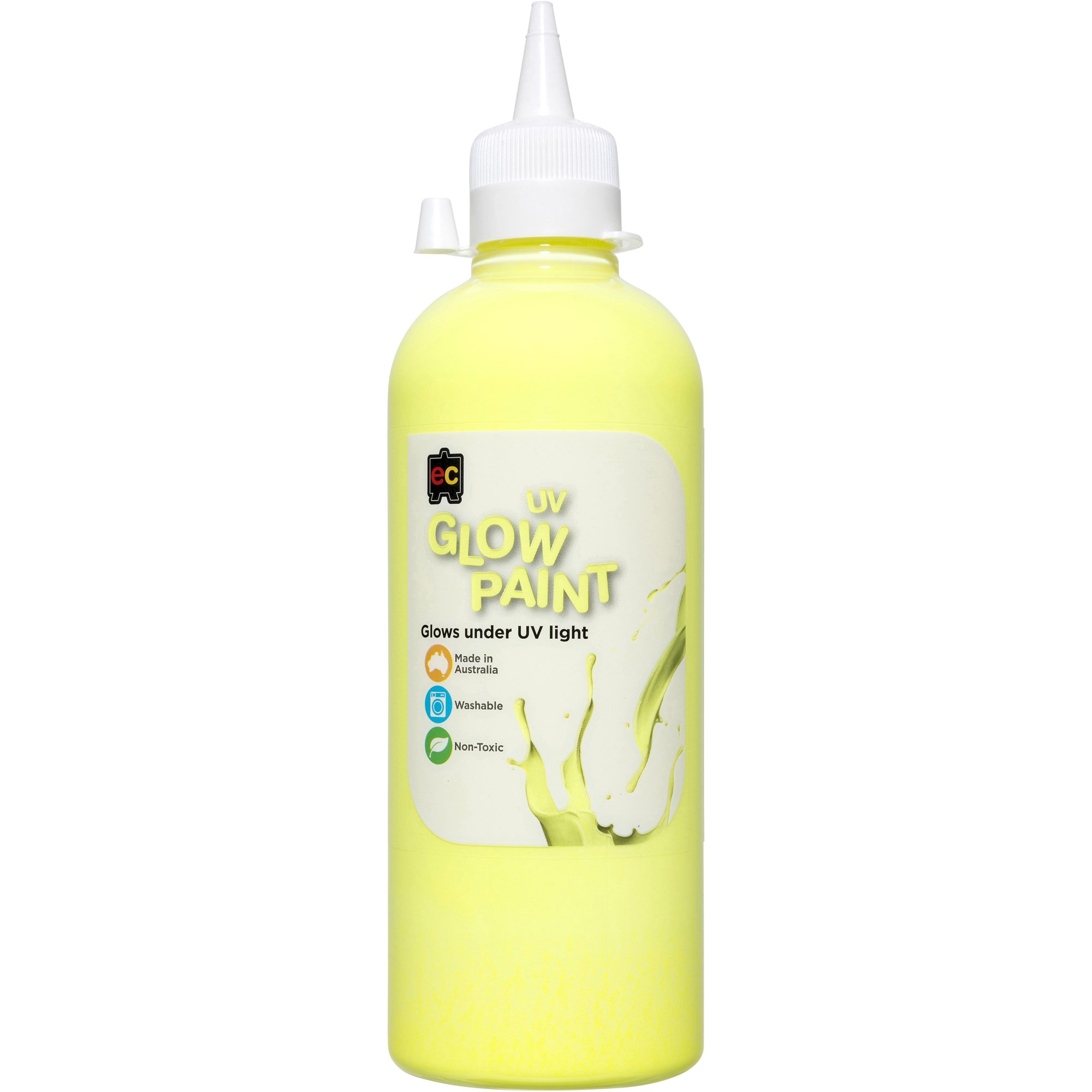 Office Supplies - EC UV Glow Paint 500ml Yellow - Premier Art Supplies